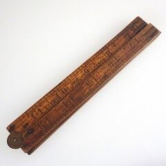 Warranted Boxwood 24" 4-Fold Vintage Wooden Folding Ruler